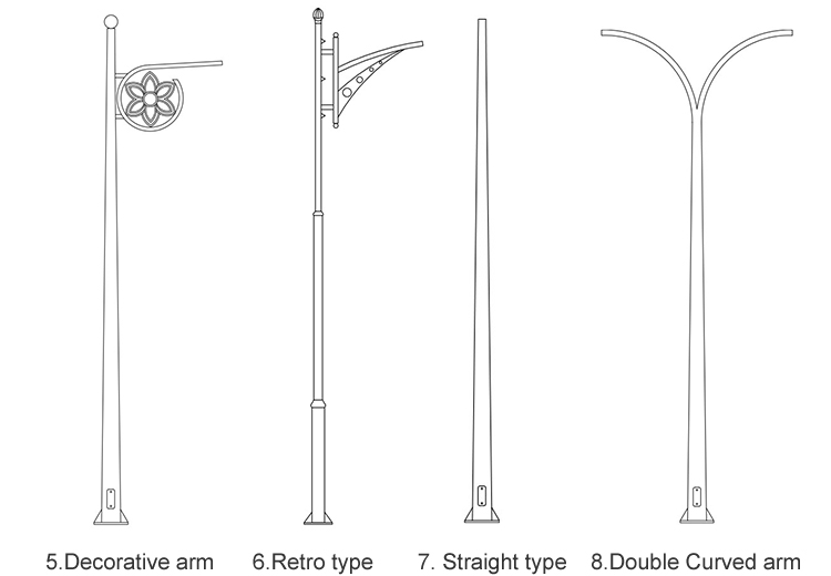3m 4m 5m 6m 8m 10m 12m Steel Pole Hot Dip Galvanized High Quality Street...