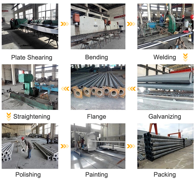 2m 3m 4m Galvanized Garden Light Poles Q235 Stainless Steel Lamp Post