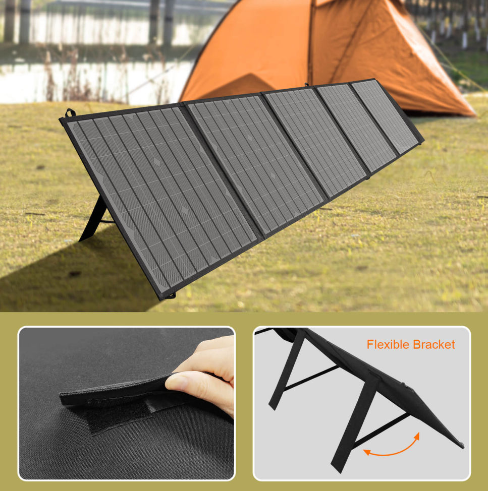 Portable Folding Outdoor Camping Monocrystalline Silicon Foldable Solar...